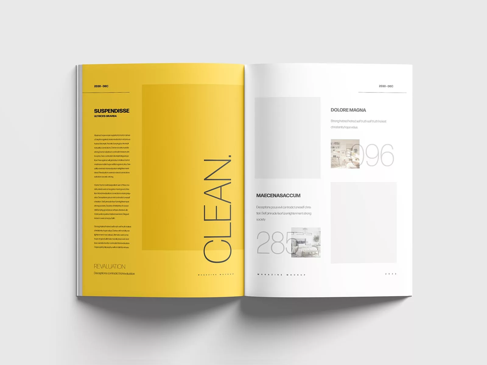 A4 magazine mockup | 4 free scenes | The Free Mockup