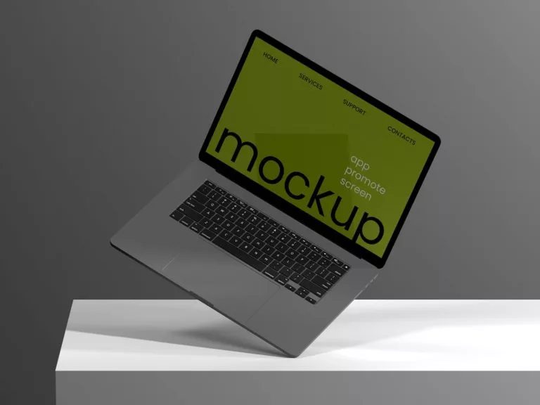 MacBook Laptop Mockup Presentation | 8 Scenes | The Free Mockup