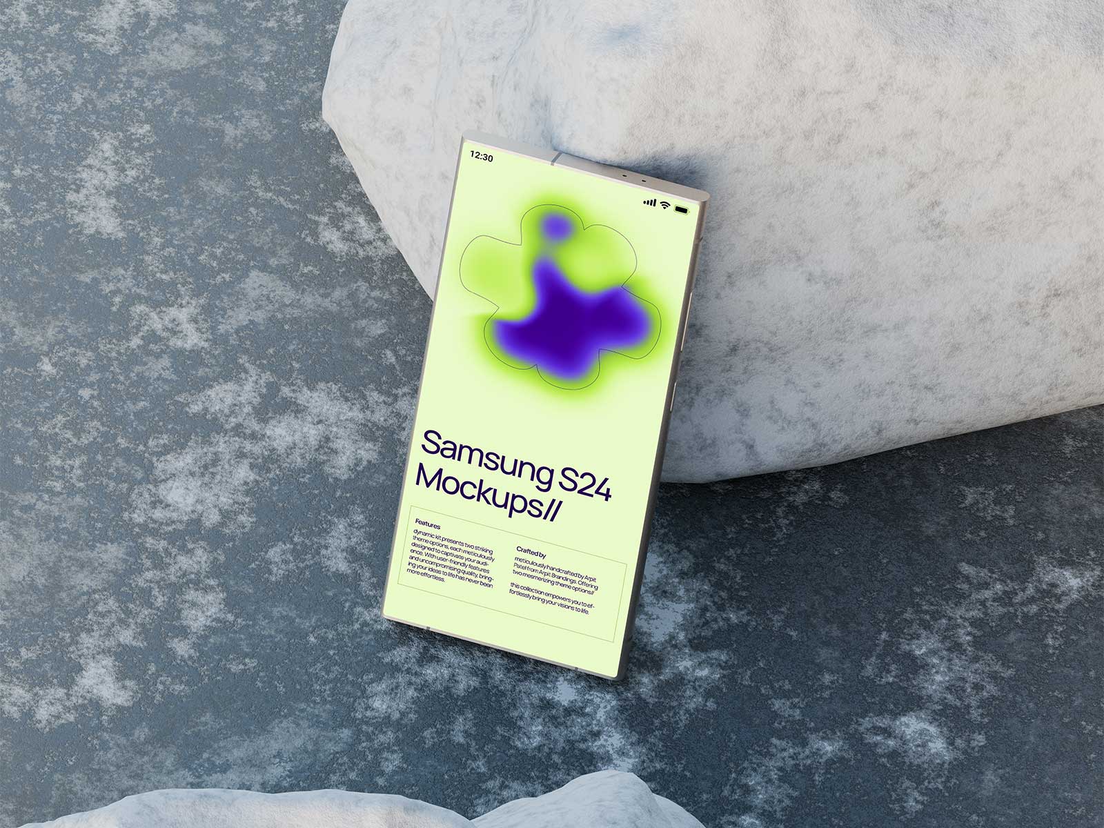 Samsung S24 Smartphone App Mockup | Light & Dark Versions | Free Mockup