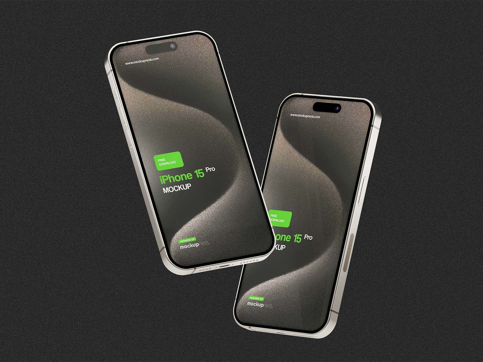 iPhone 15 Pro free mockup set | The Free Mockup