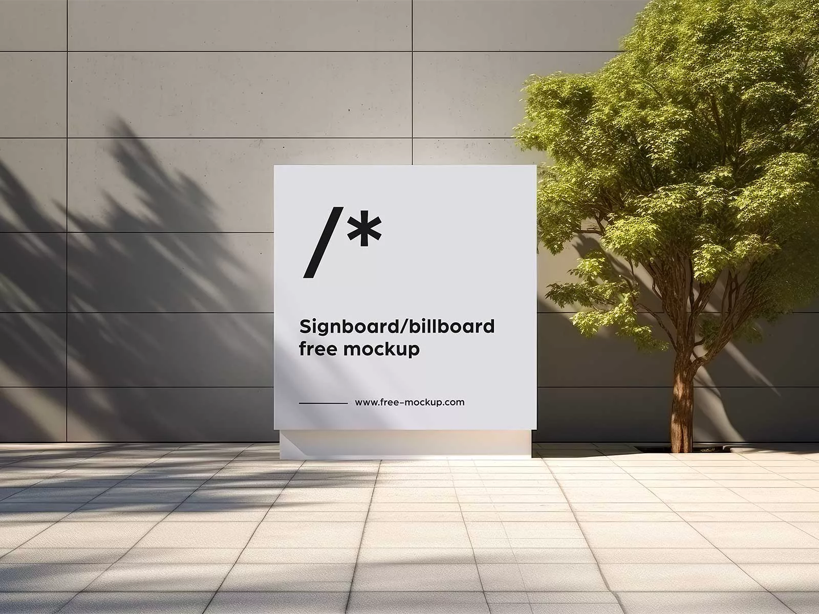 Square Signboard/Billboard Mockup | The Free Mockup