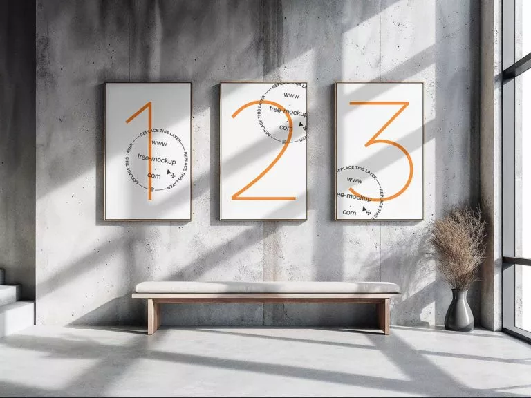 Three Posters Mockup (PSD) | The Free Mockup