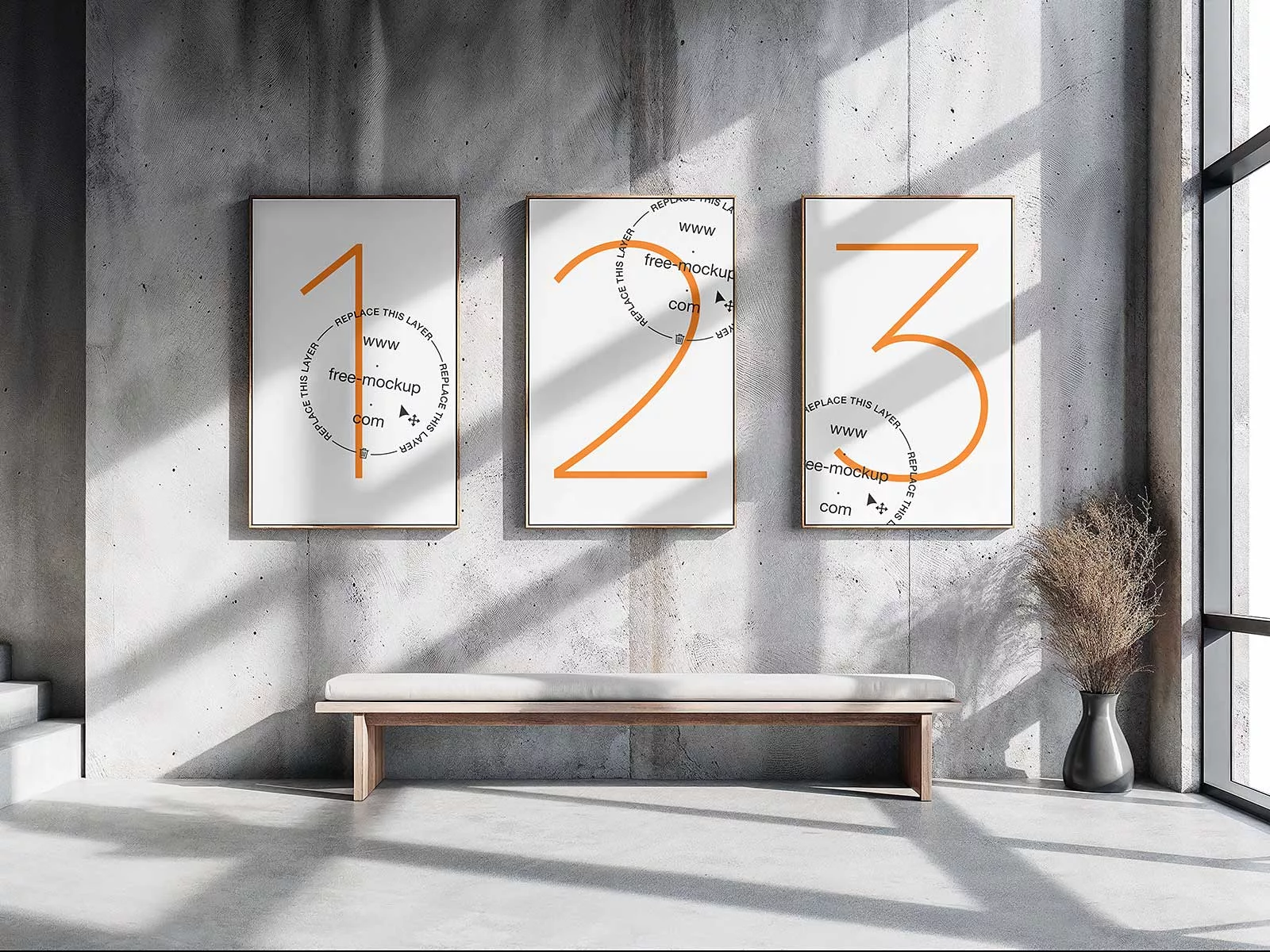 Three Posters Mockup (PSD) | The Free Mockup