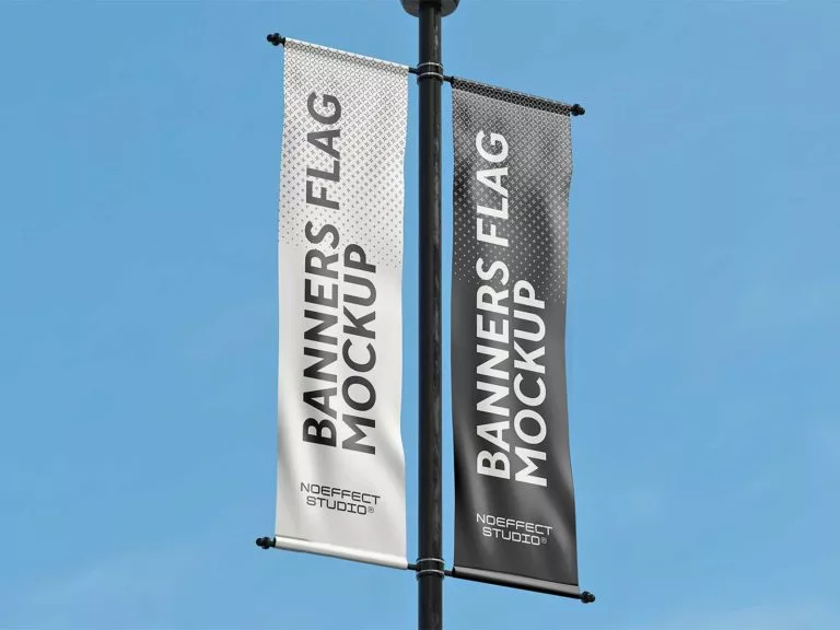 Banner Flag Mockup (PSD) | The Free Mockup