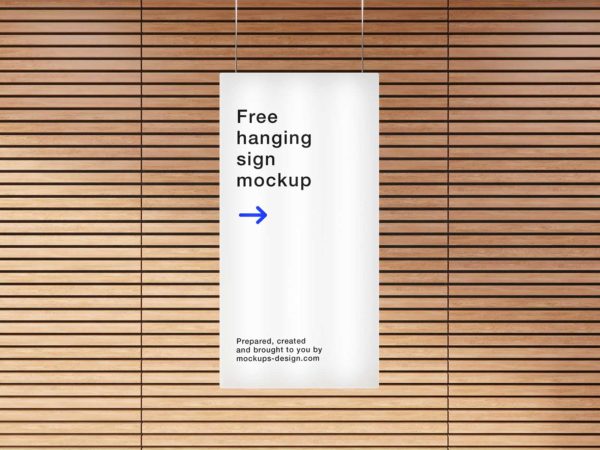Hanging Citylight Poster / Sign Mockup | Free Mockup