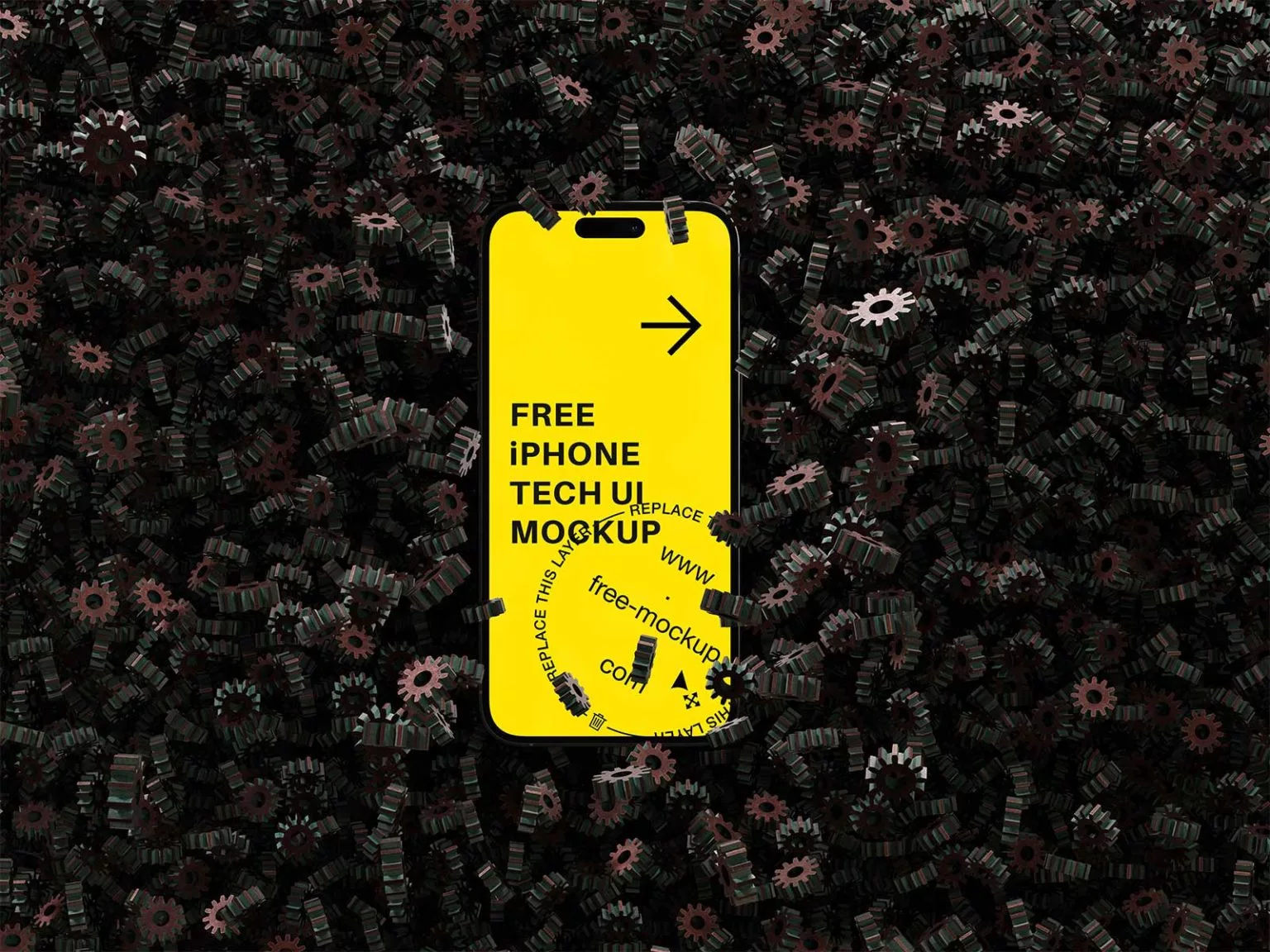 iPhone Tech UI Mockup | Free Mockup