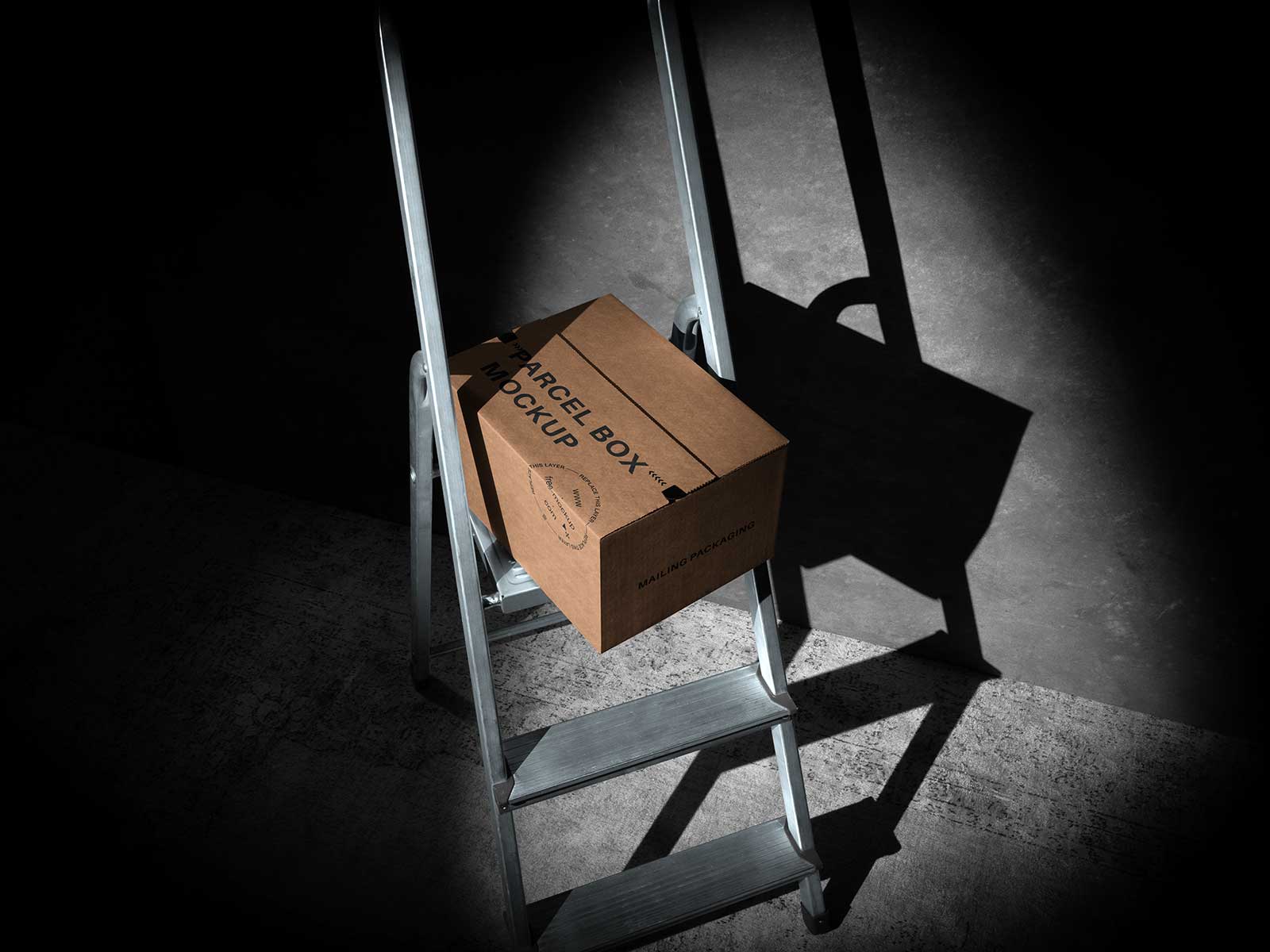 Parcel Box Mailing Packaging Mockup