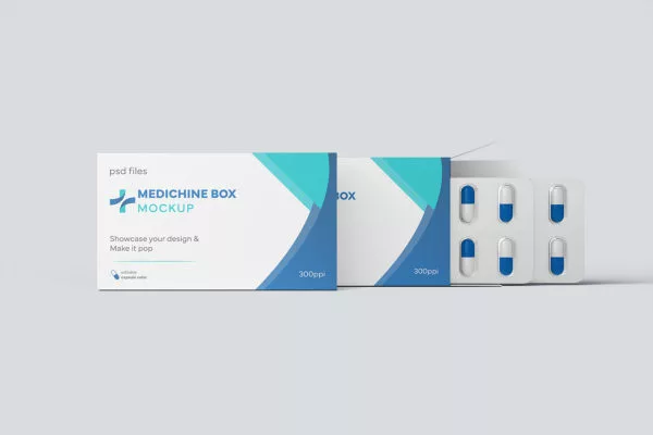 Medicine Pill Box Mockup | The Free Mockup