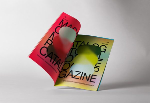 Open Catalog/Magazine Mockup | Free Mockup