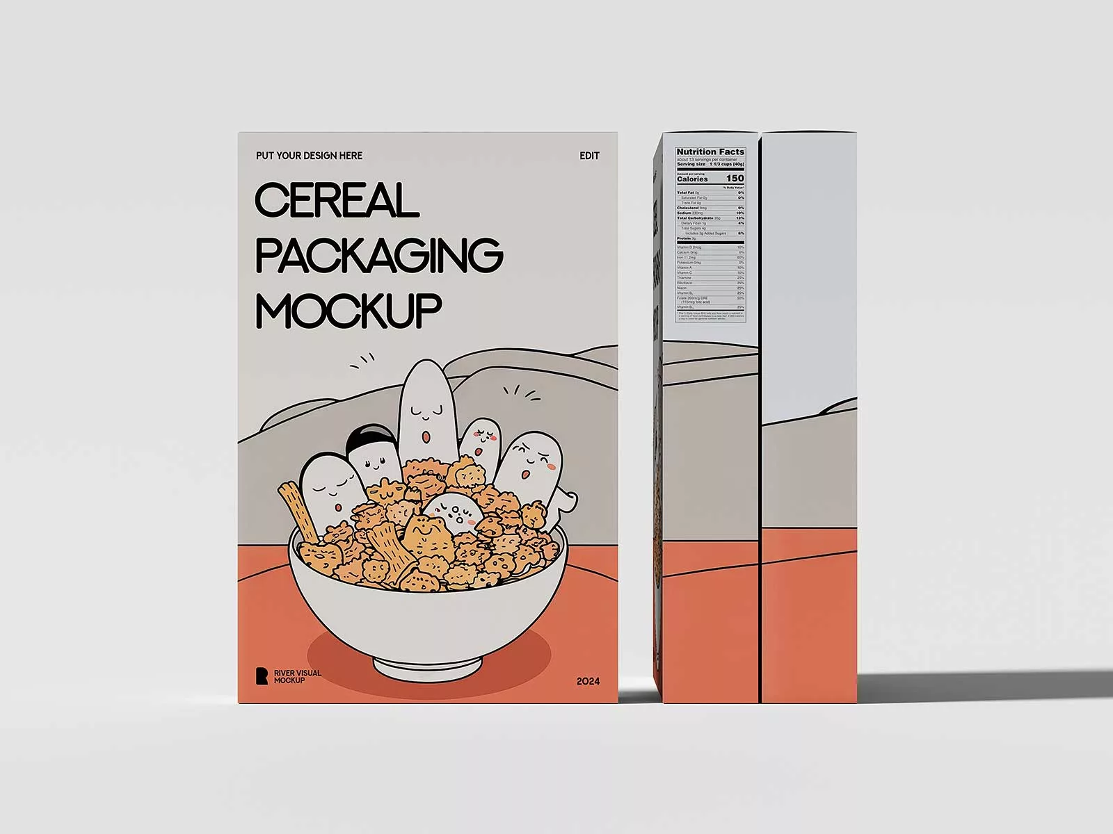 Cereal Box Packaging Mockup | The Free Mockup