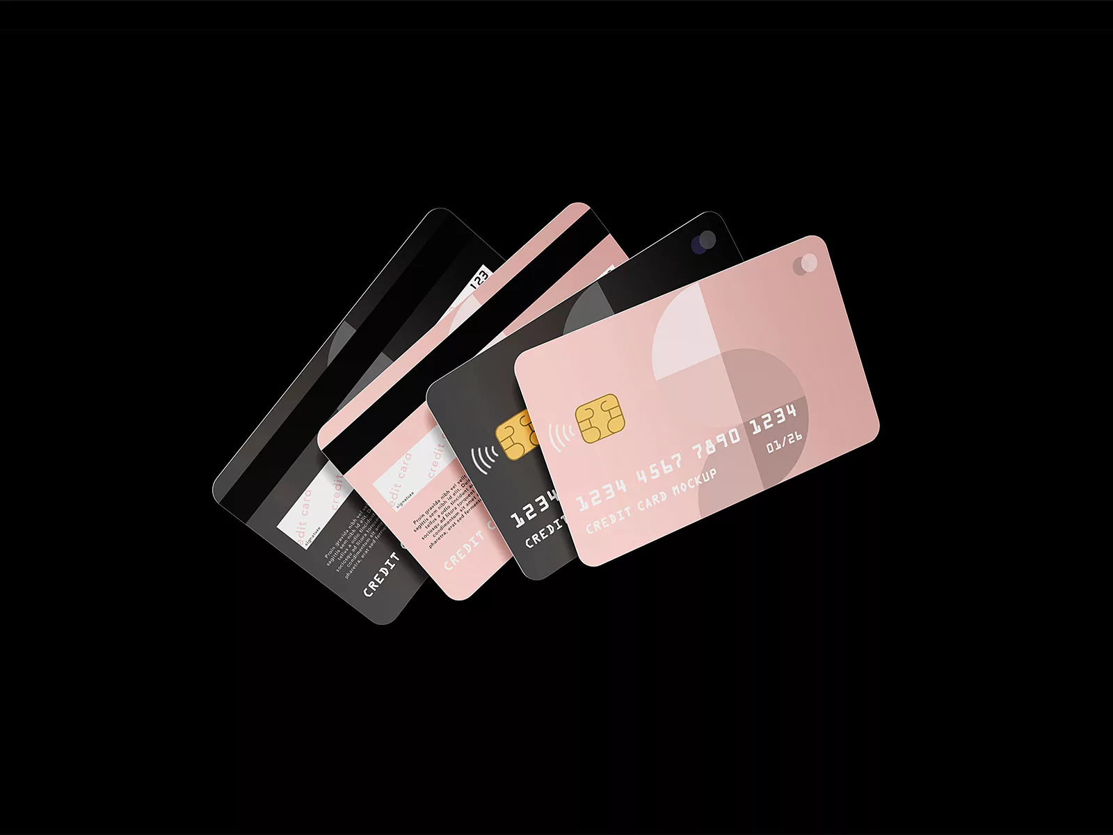 Credit / debit card mockup set | The Free Mockup