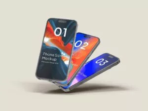 Floating iPhone App Screens Mockup | The Free Mockup