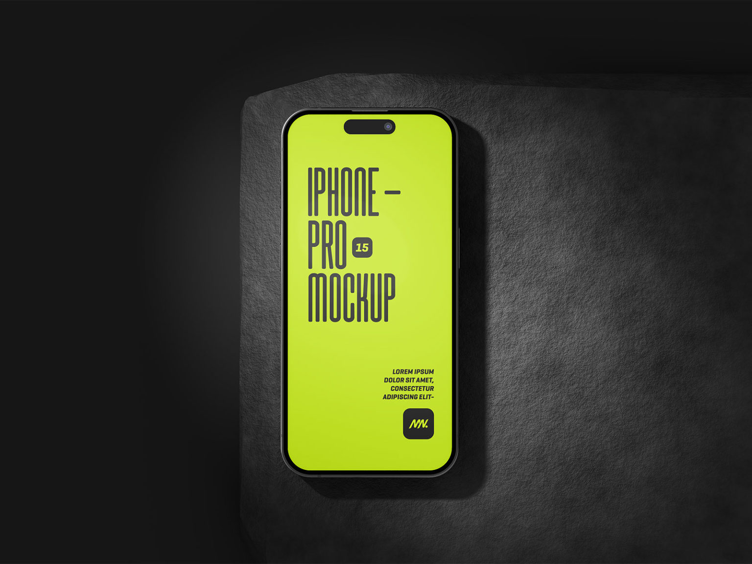 iPhone 15 Pro UI Mockup (3 Rock Scenes)