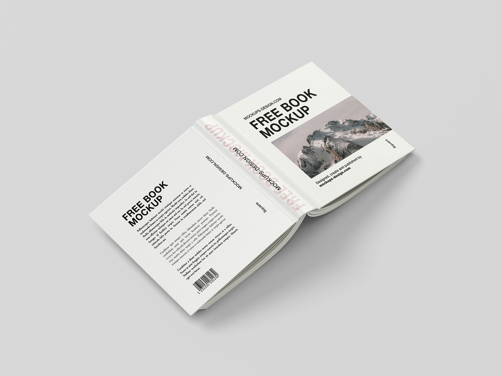Square hardcover book mockup | The Free Mockup