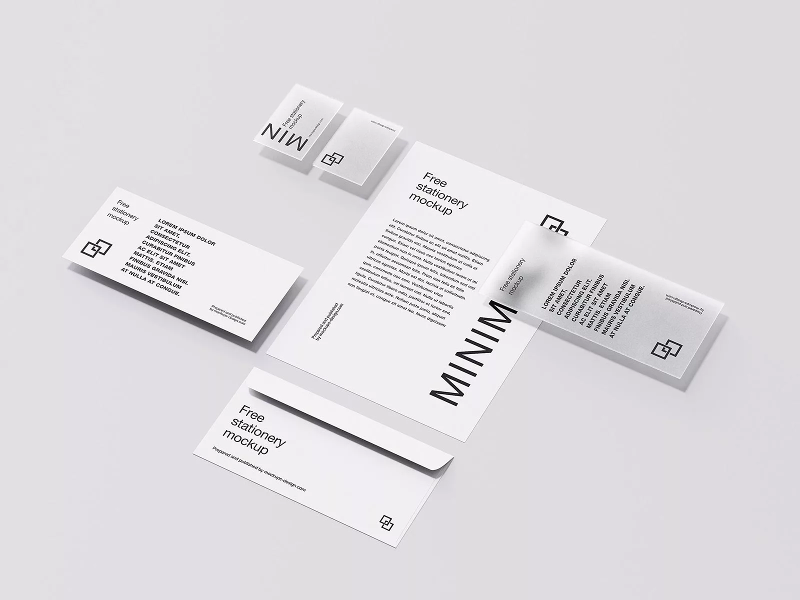 Stationery Set Minimalist Mockup | The Free Mockup