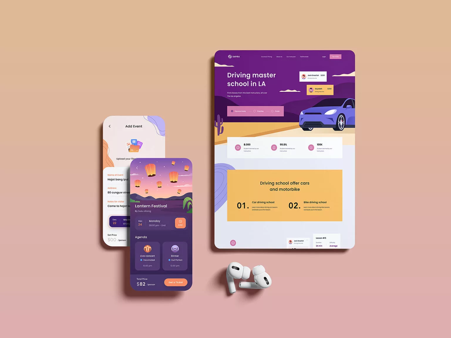 Multiple Screens UI Mockup | The Free Mockup