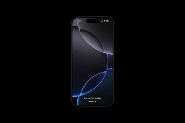 iPhone 16 Pro Max Mockup + Status Bar | Desert & Black Titanium