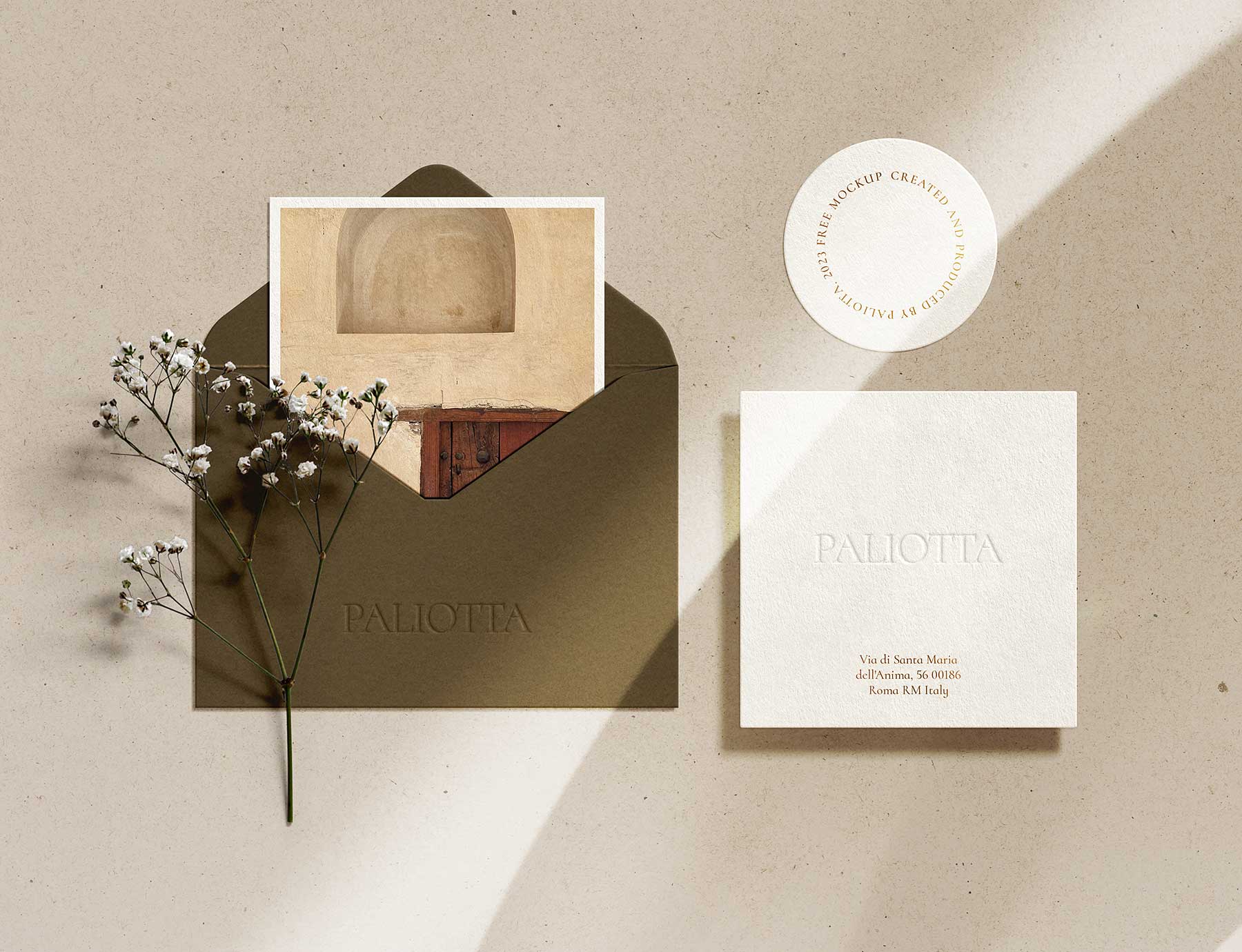 Paper Cards & Envelope Mockup | Free Mockup