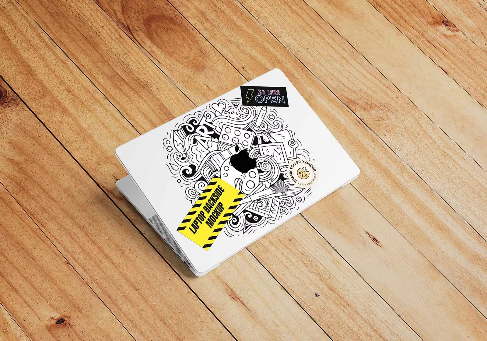 Laptop Backside Stickers/Cover Design Mockups | The Free Mockup