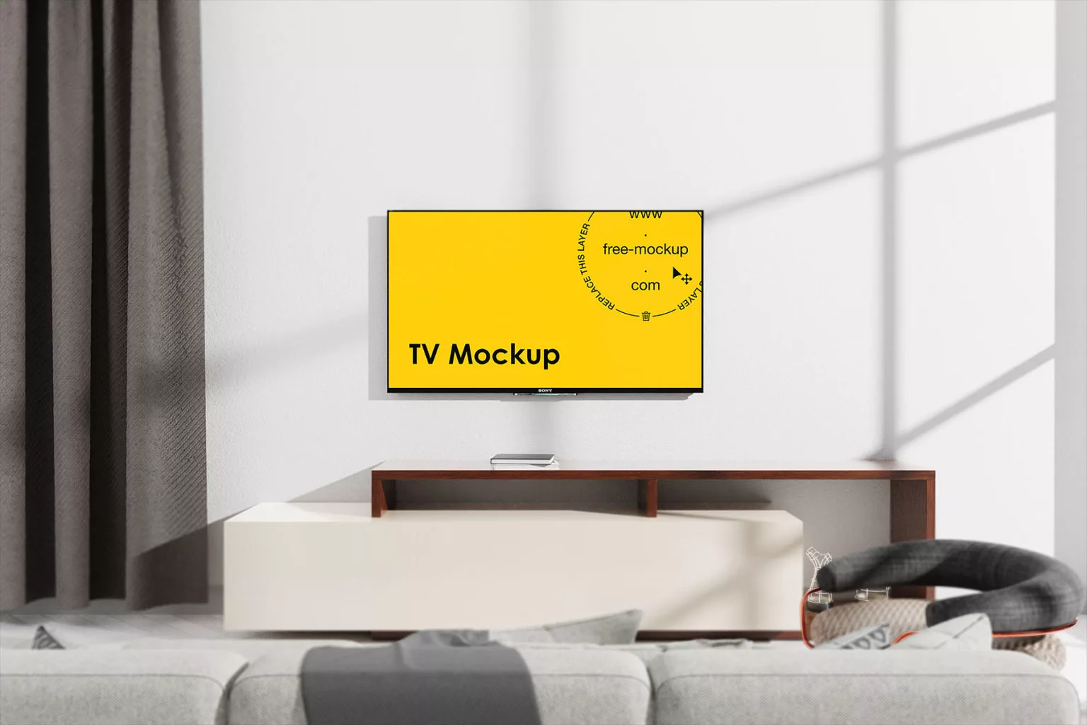 Living Room TV Screen Mockup | The Free Mockup