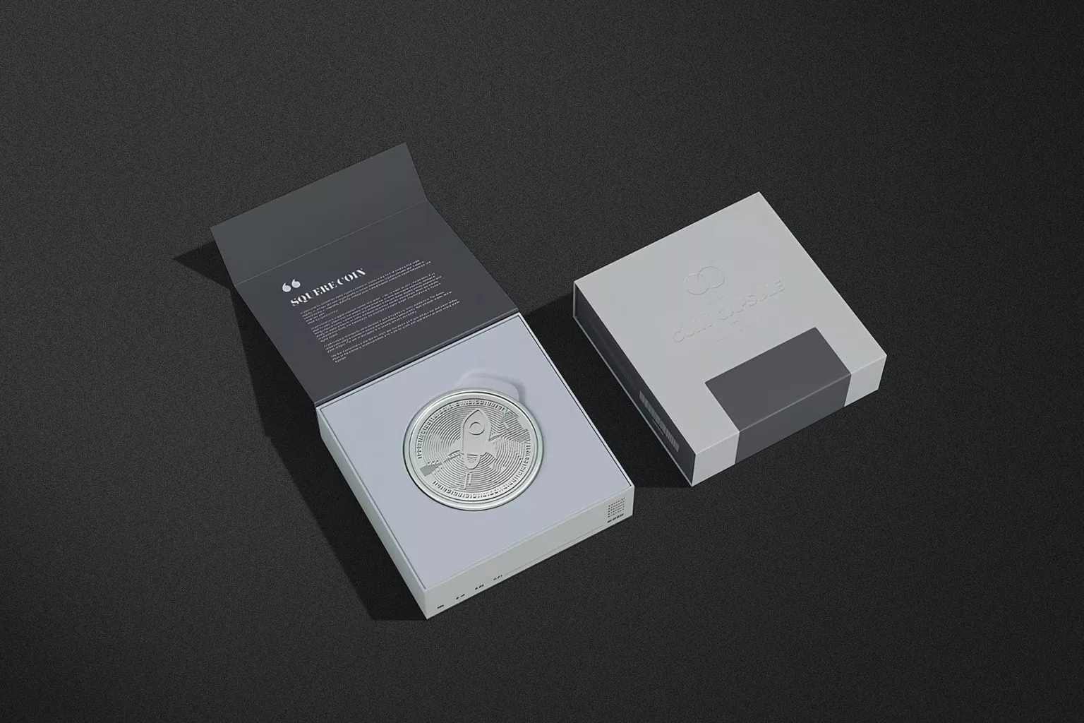Square Coin Capsule Box Mockup | The Free Mockup