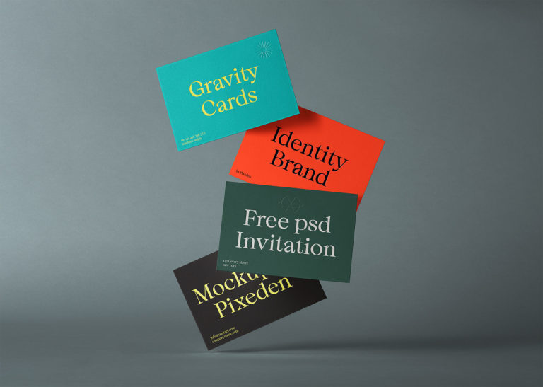 Gravity Invitation Cards Mockups | Free Mockup