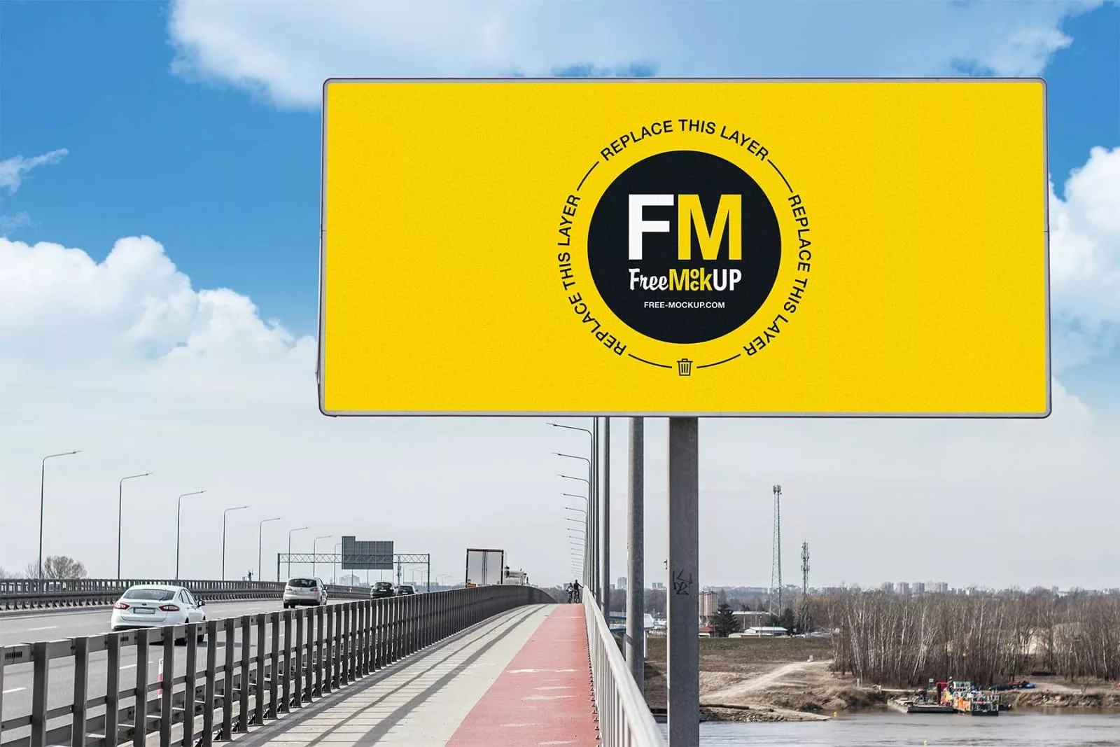 Highway Road Sign Mockup | The Free Mockup