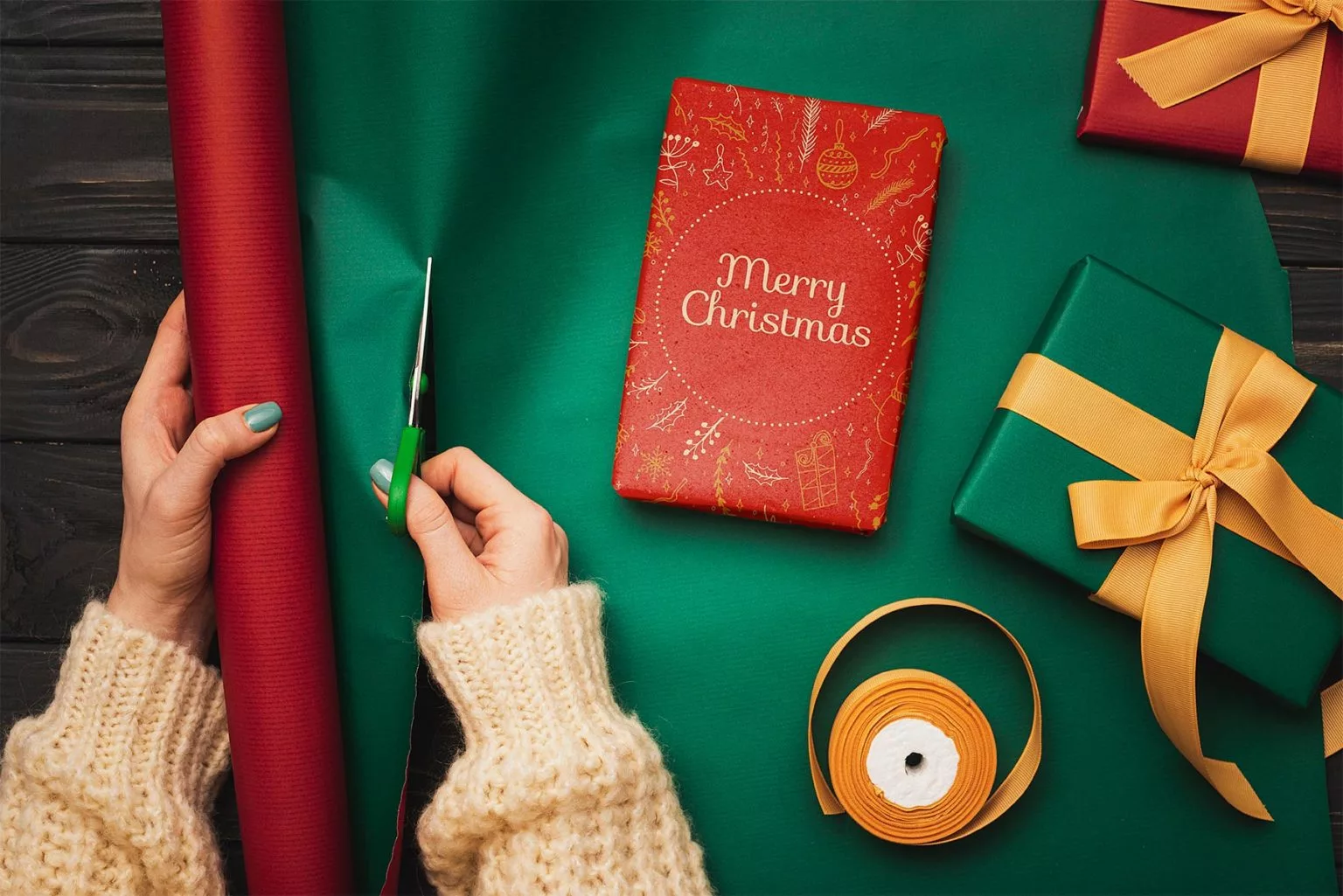 Wrapping Paper Mockup (PSD) | The Free Mockup