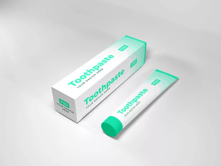 Branding Toothpaste Tube & Box Packaging Mockup | Free Mockup