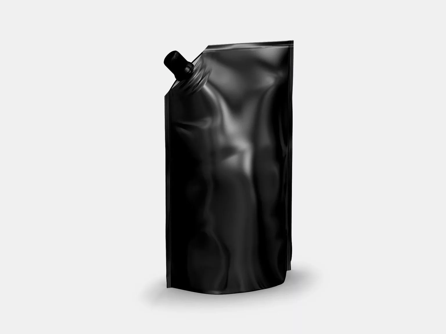 Glossy Black Doy-Pack Mockup | The Free Mockup