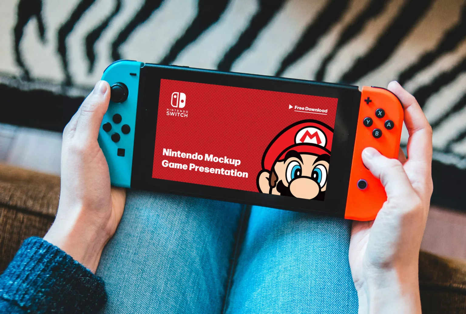 Nintendo Mockup Game Presentation | The Free Mockup