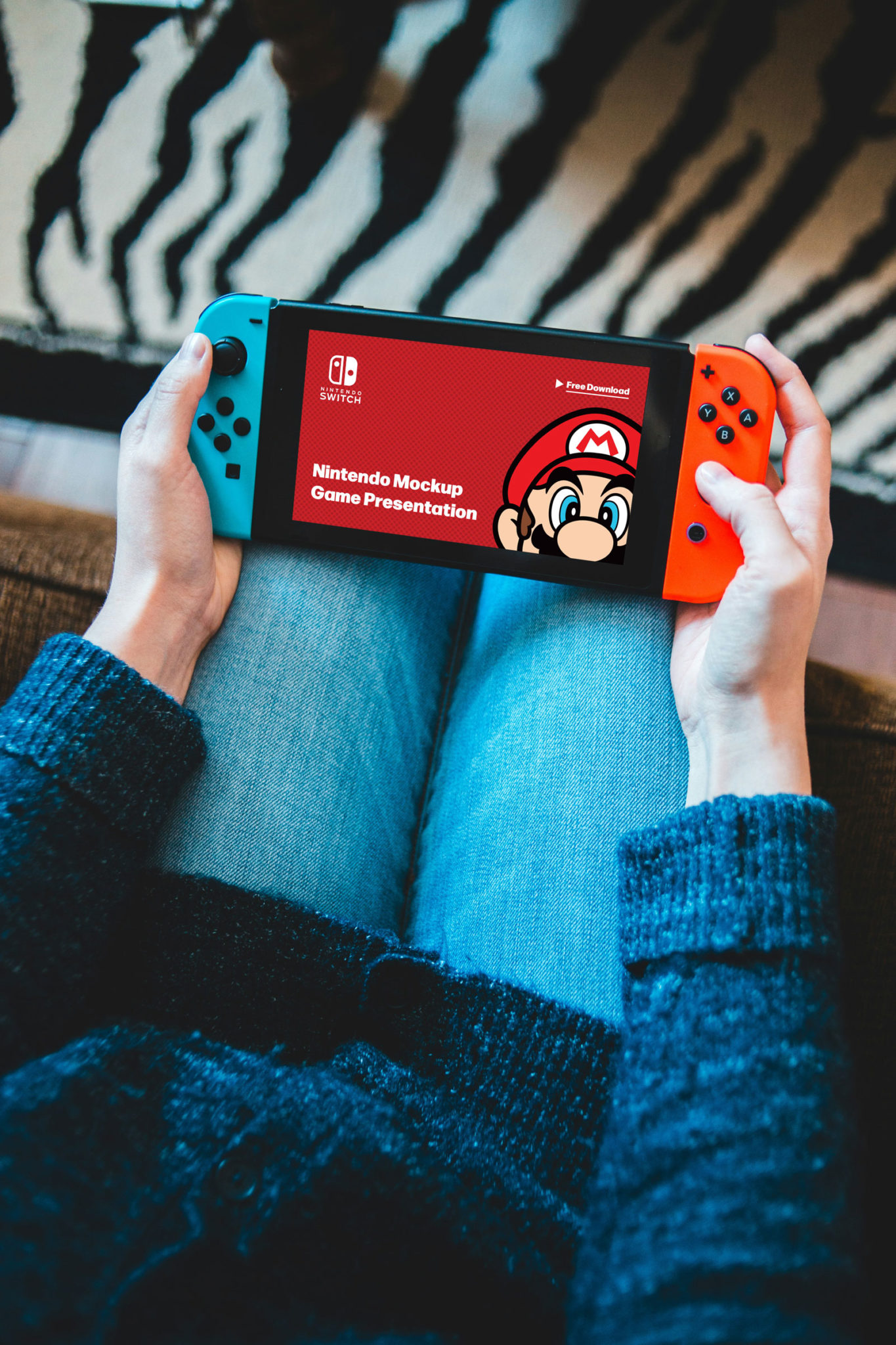 Nintendo Mockup Game Presentation | Free Mockup