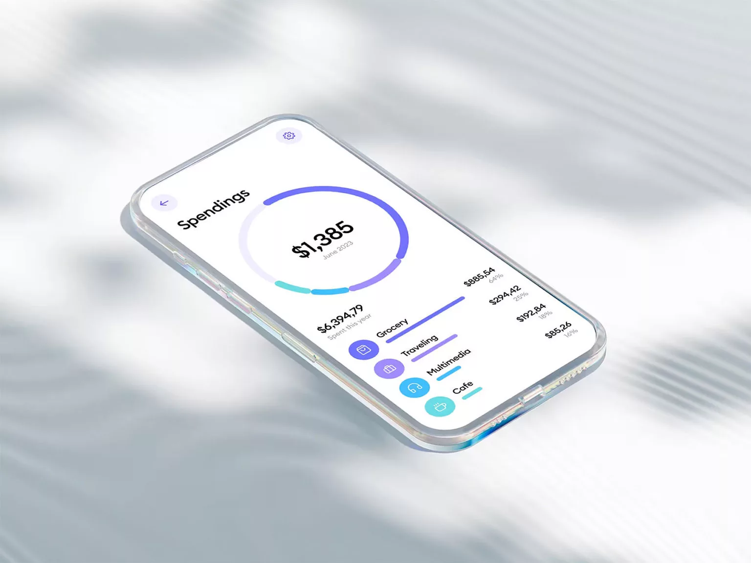 Stylized Glass Phone Mockup (PSD & Figma) | The Free Mockup