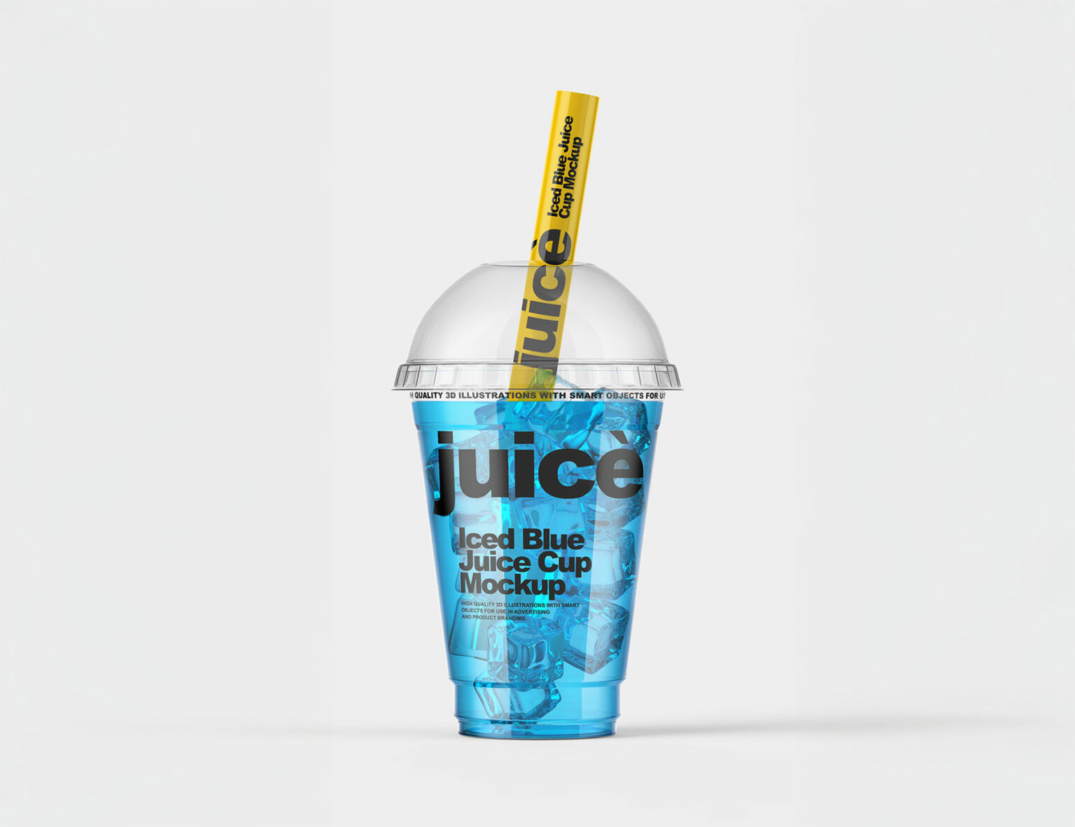 Iced Juice Clear Plastic Cup Mockup | Free Mockup