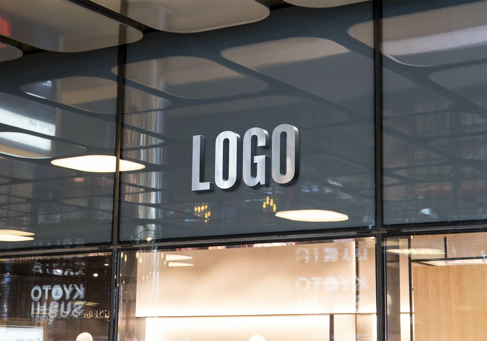 3D Logo Facade Sign Mockup | Free Mockup