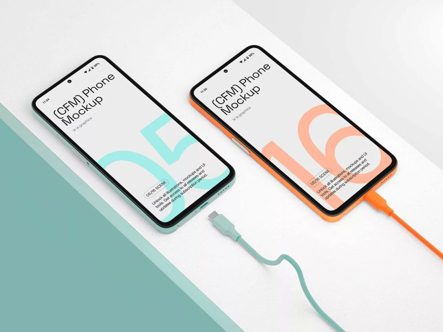 Phone Mockup App Presentation Two Screens The Free Mockup
