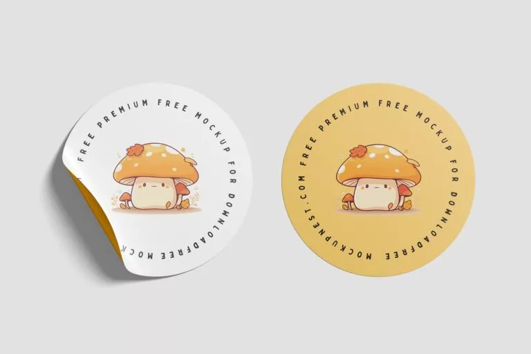 Round Sticker Mockup Set | The Free Mockup