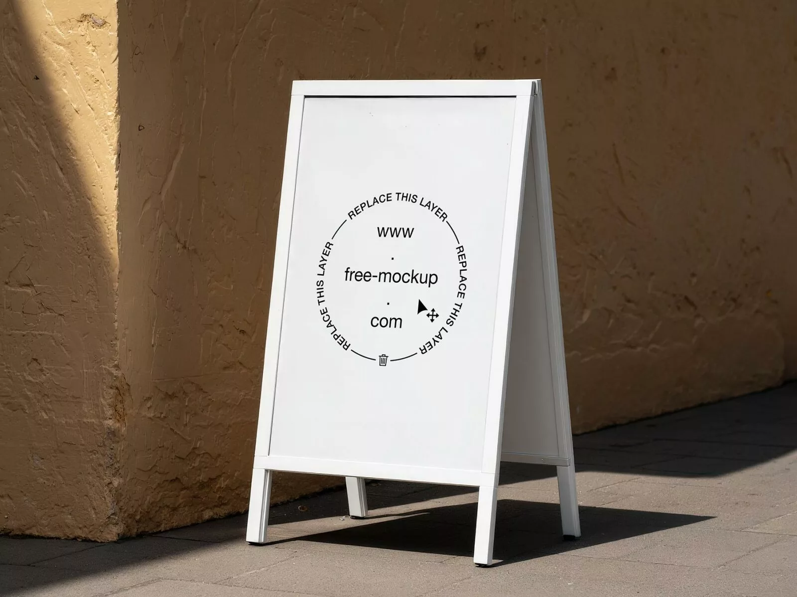 A-Frame Sign Mockup Sidewalk Banner | The Free Mockup