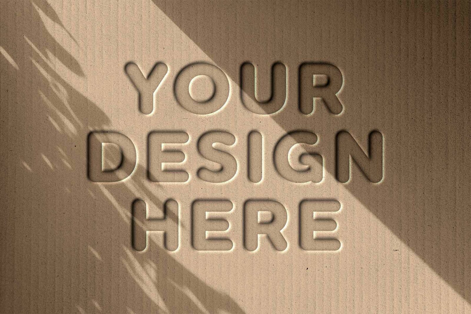 Cardboard Logo Mockup (Debossed Effect) | Free Mockup