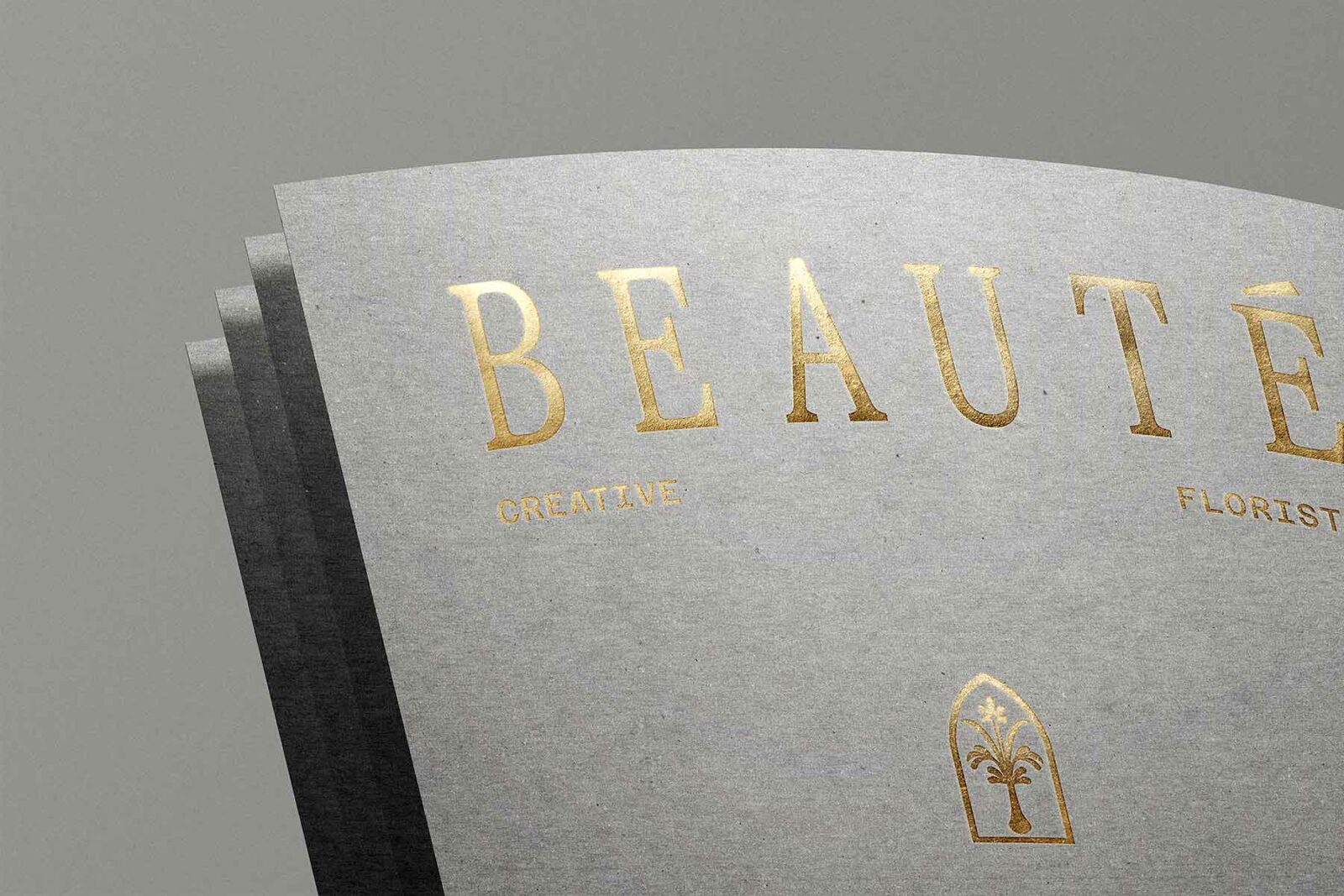 Logo Design Mockup on Paper – Embossed, Gold Foil, Regular | Free Mockup