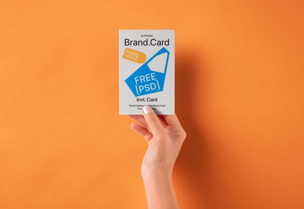 Hand Holding Invitation Card Mockup