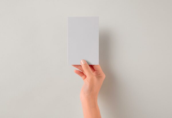 Hand Holding Invitation Card Mockup