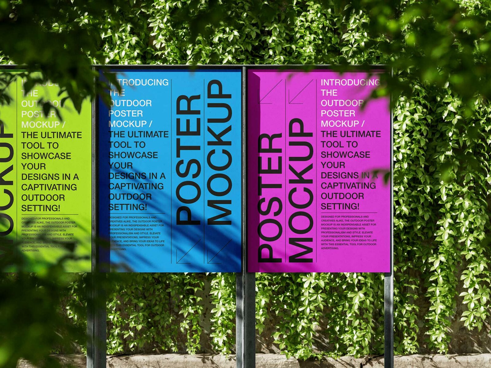 Outdoor Posters Mockup | Free Mockup