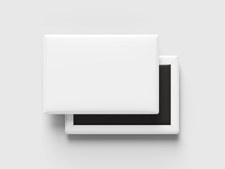 Rectangular Fridge Magnet Mockup Set | Free Mockup