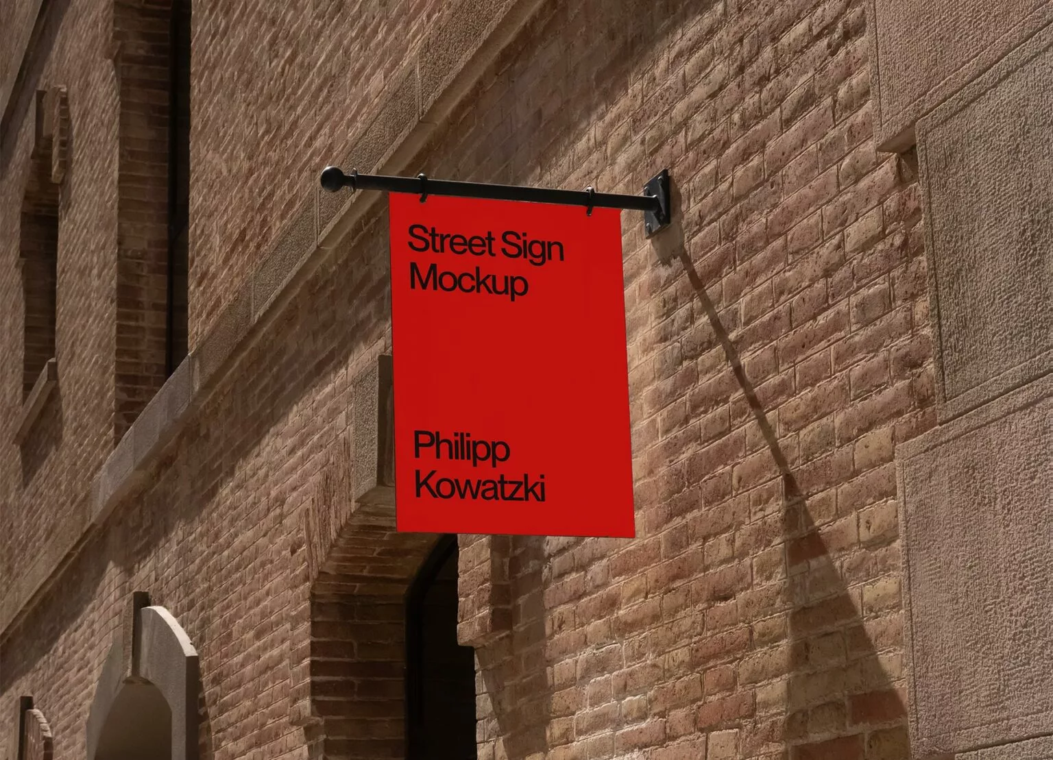 Street Wall Sign Mockup | The Free Mockup