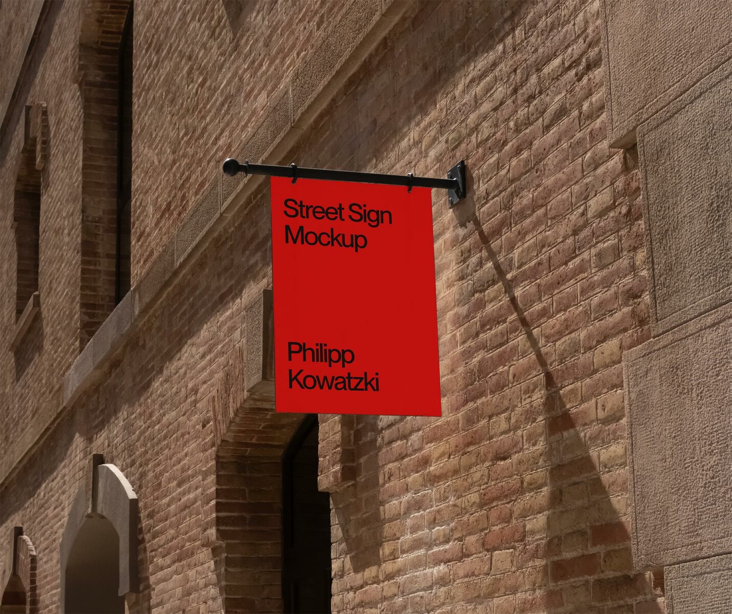 Street Wall Sign Mockup | Free Mockup