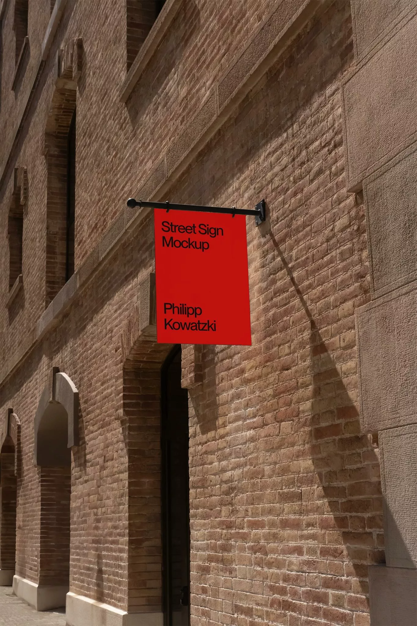 Street Wall Sign Mockup | The Free Mockup