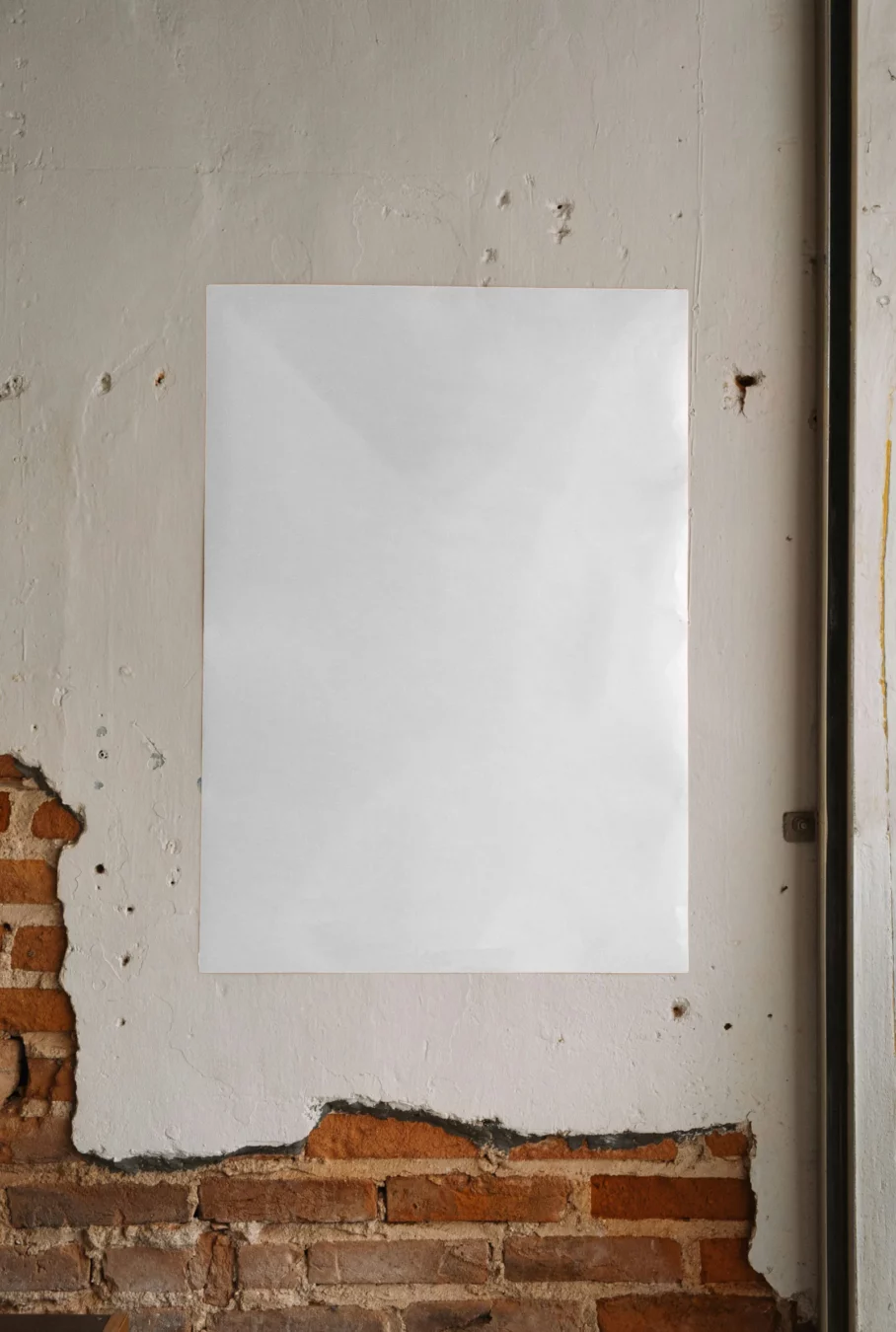 Free Poster Mockup (Weathered Wall & Exposed Brick) – Urban Branding