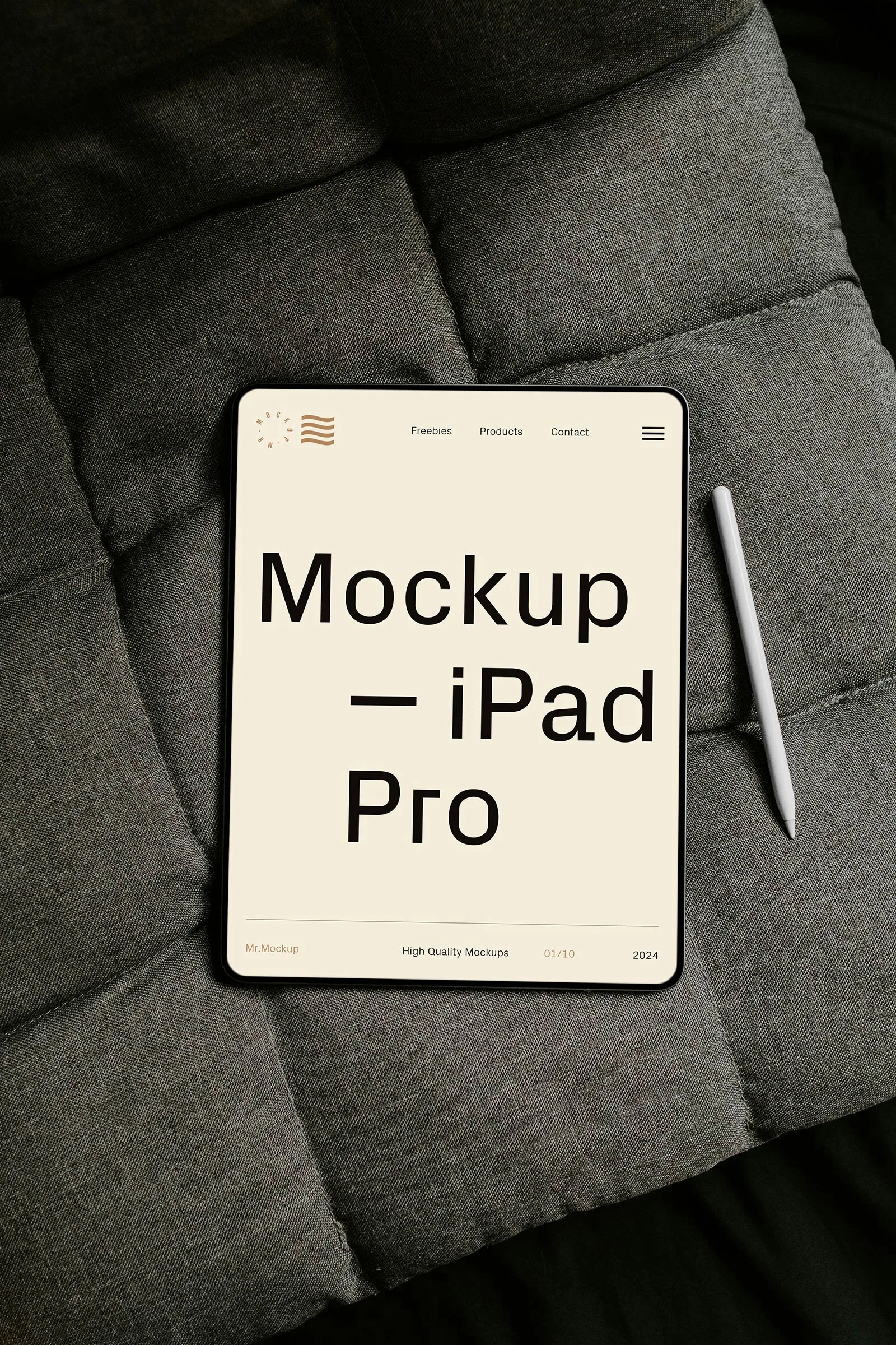 Free Tablet UI Design Mockup – Realistic App & Web Presentation | free ...