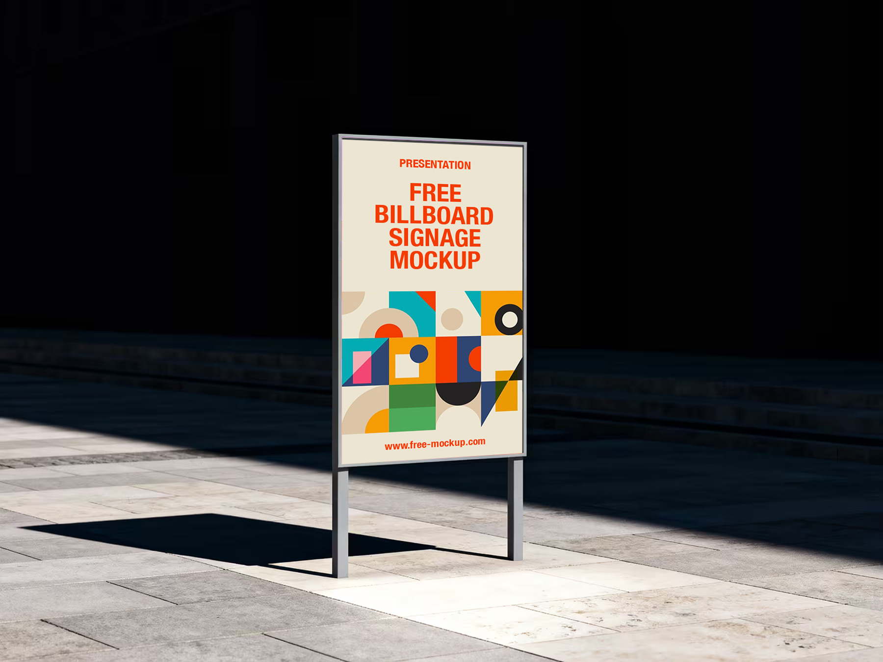 Free Outdoor City Billboard Signage Mockup